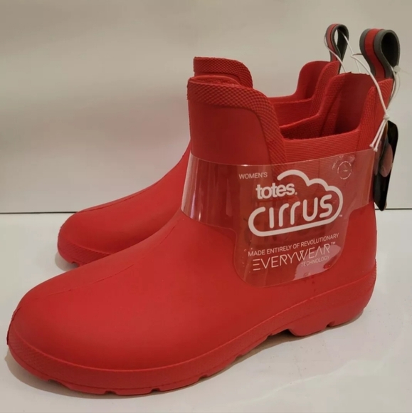totes | Shoes | Totes Cirrus Womens Chelsea Ankle Rain Boots Red Rubber ...